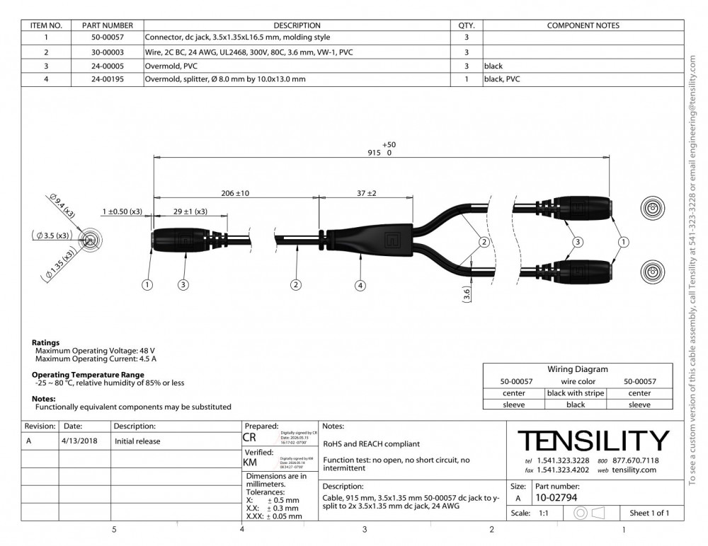 Tensility International 10-02794 product drawing