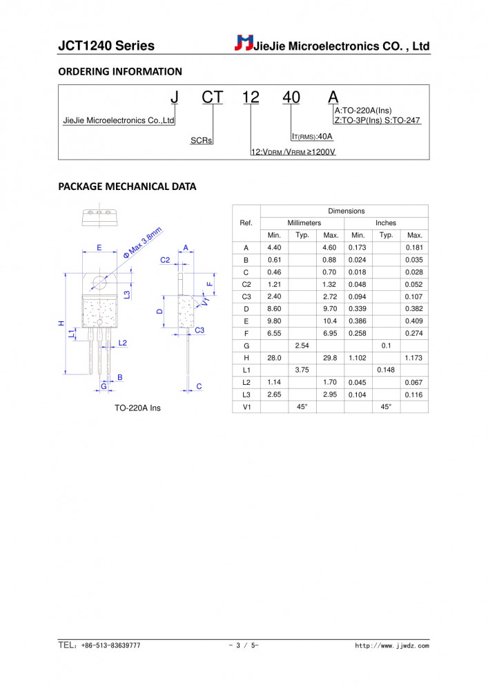 JCT1240Z datasheet page 3