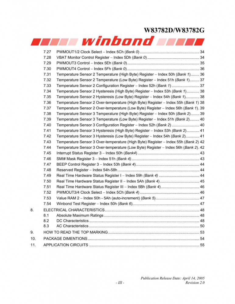 W83782G datasheet page 3