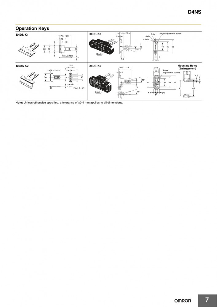 OMRON D4NS documentation page 7