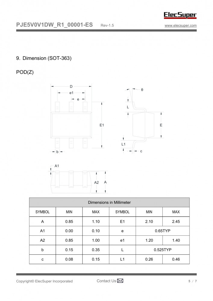 PJE5V0V1DW_R1_00001-ES datasheet page 5