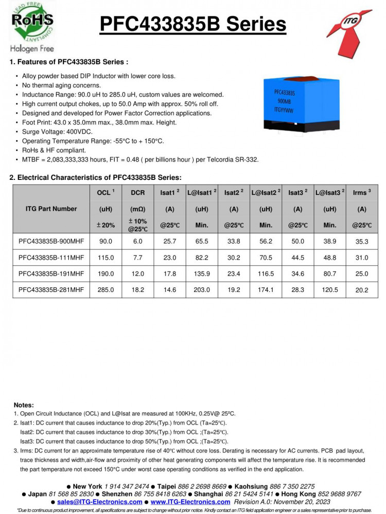 PFC433835B technical document page 1
