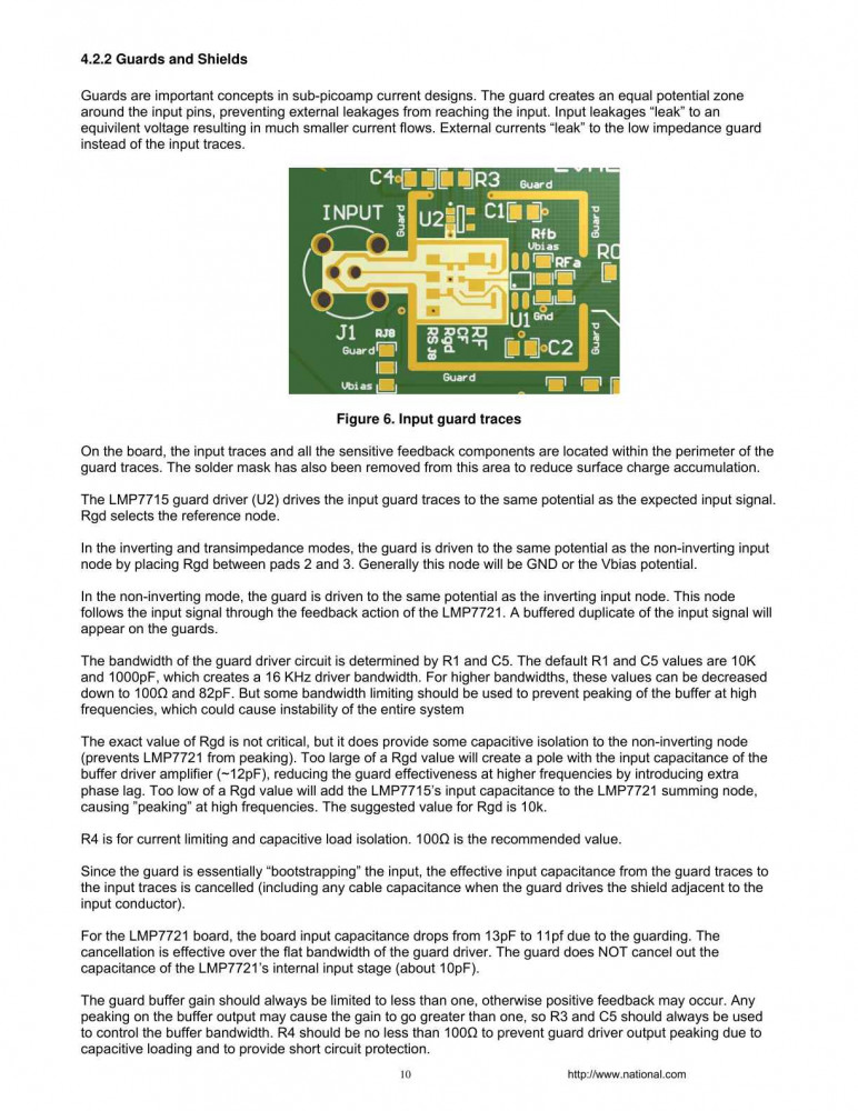LMP7721 evaluation board document page 10