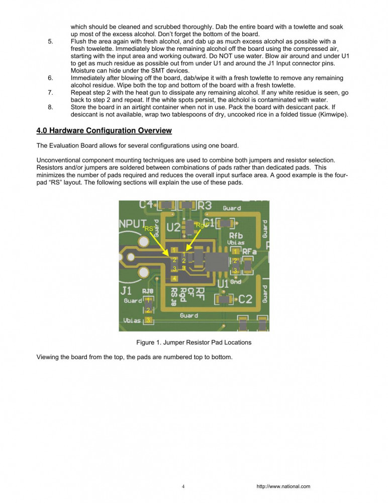 LMP7721 evaluation board document page 4