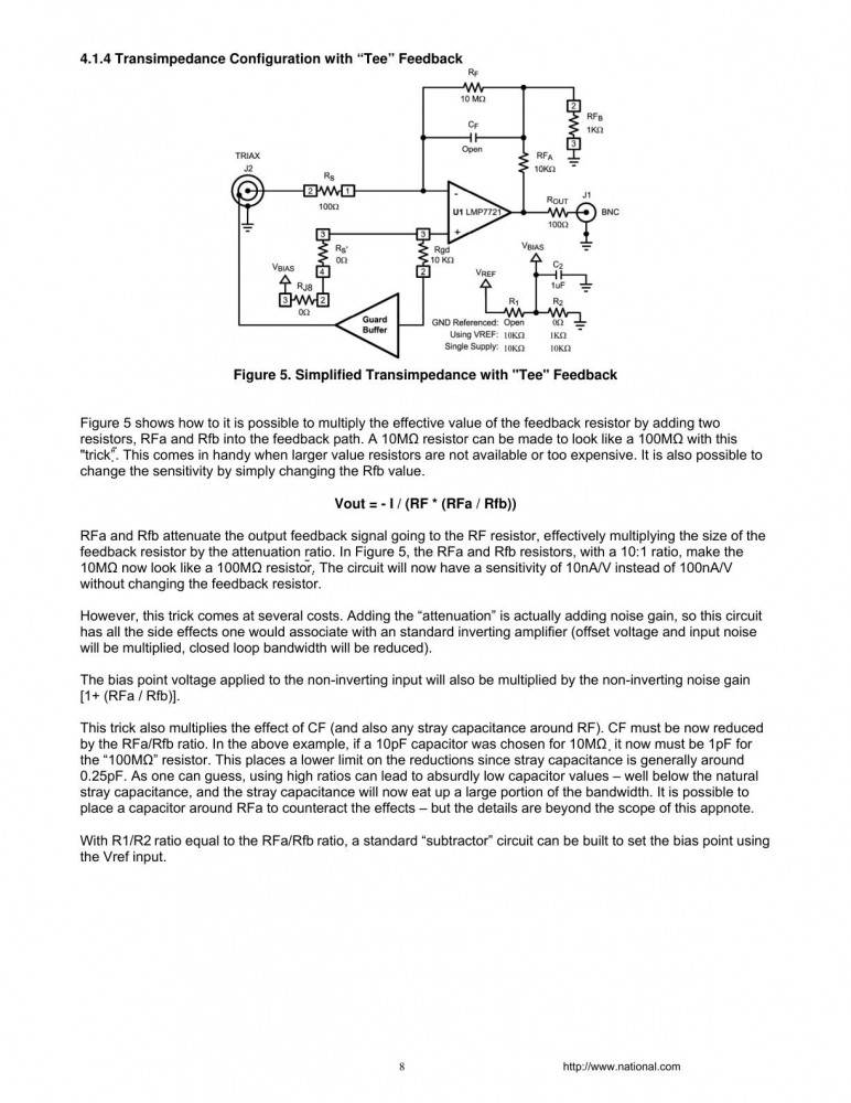 LMP7721 evaluation board document page 8