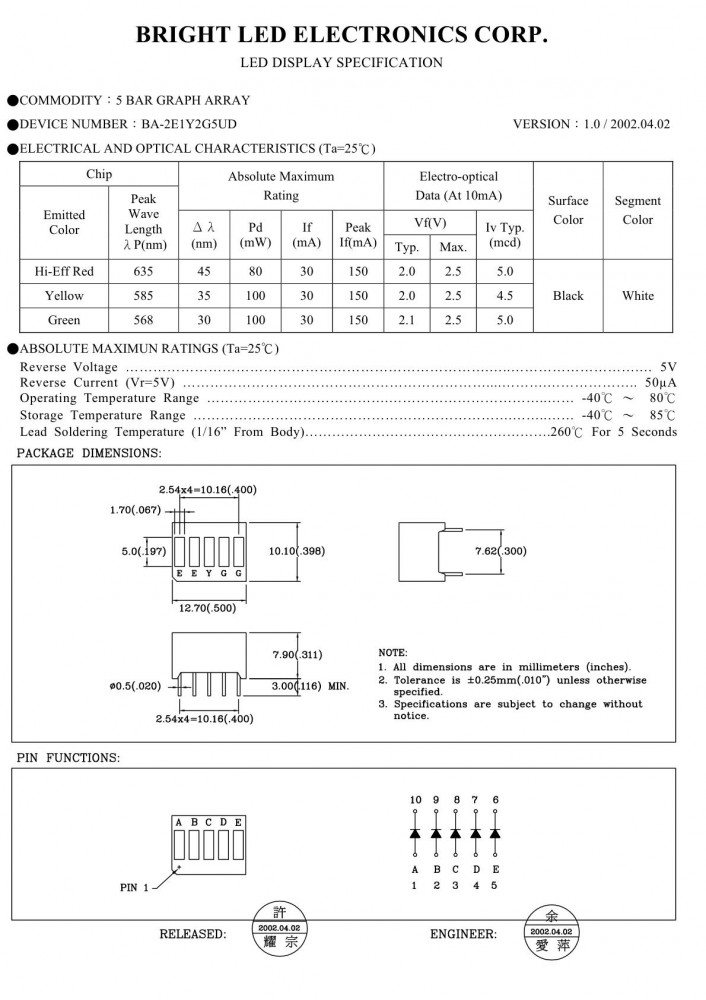 BA-2E1Y2G5UD product specification image 1