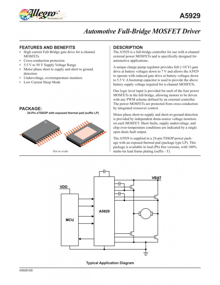 A5929 datasheet page 1