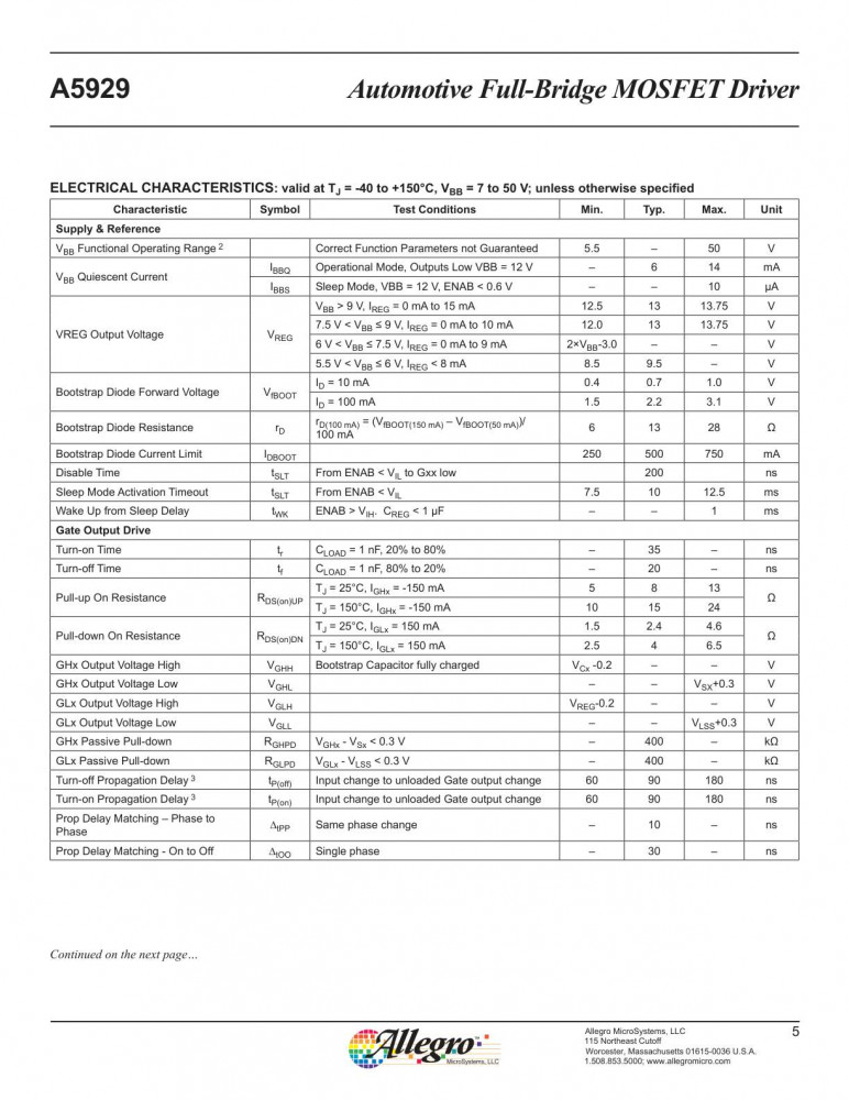 A5929 datasheet page 5