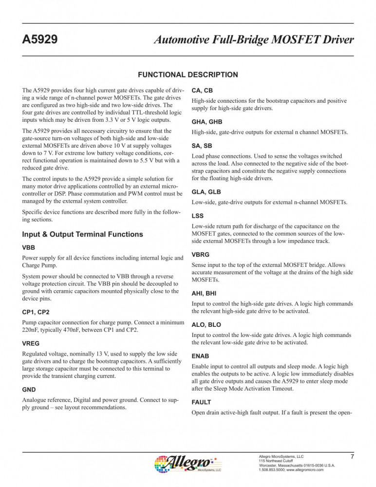 A5929 datasheet page 7
