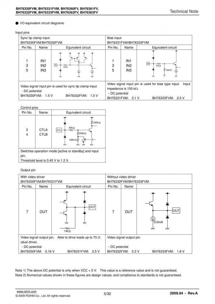 ROHM BH76332FVM technical document page 5
