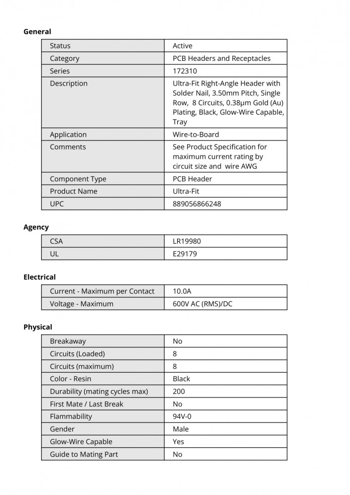 Technical document image 2 for MOLEX 1723103208