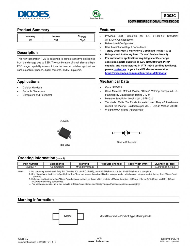 SD03C-7 datasheet page 1