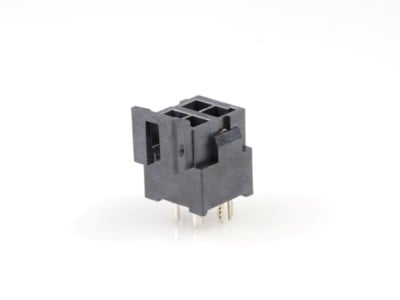 Ultra-Fit Vertical Header, 3.50mm Pitch, Dual Row, 4 Circuits, with Kinked Pins, 0.38µm Gold (Au) Plating, Natural, Glow-Wire Capable, Tray