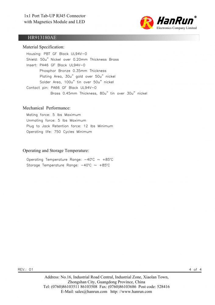 HR913180AE technical document page 4