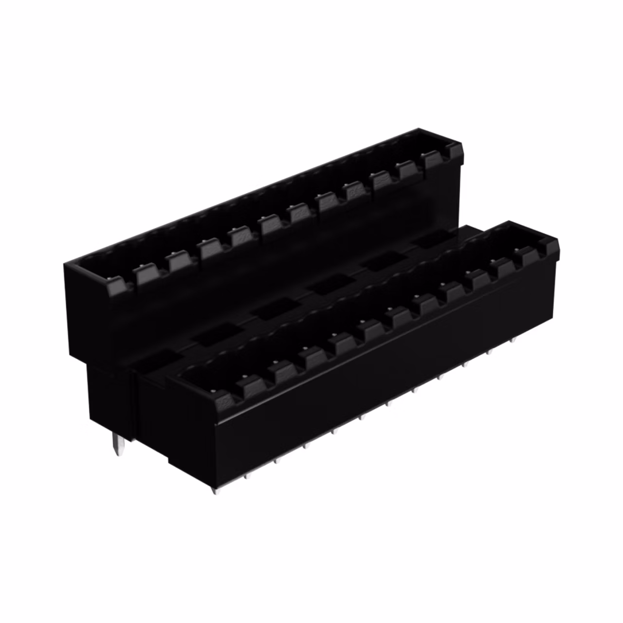 5.00mm Pitch Eurostyle Vertical Dual Level PCB Header, Closed Ends, 24 Circuits for sale