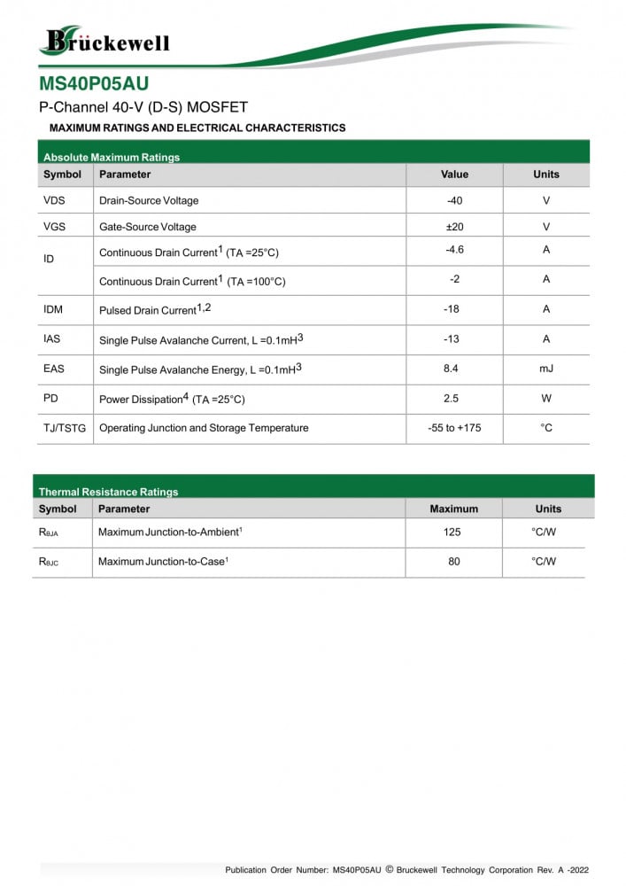 MS40P05 datasheet page 2