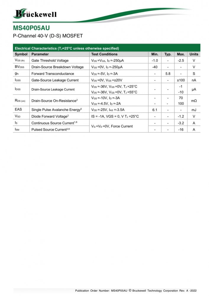 MS40P05 datasheet page 3
