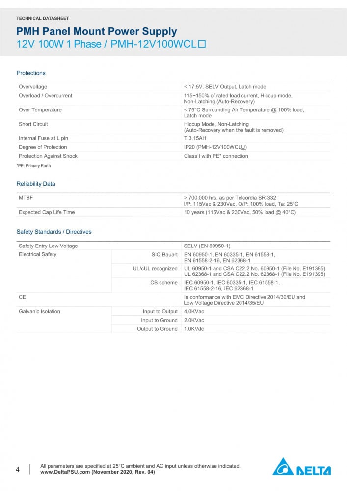 PMH-12V100WCLS document page 4