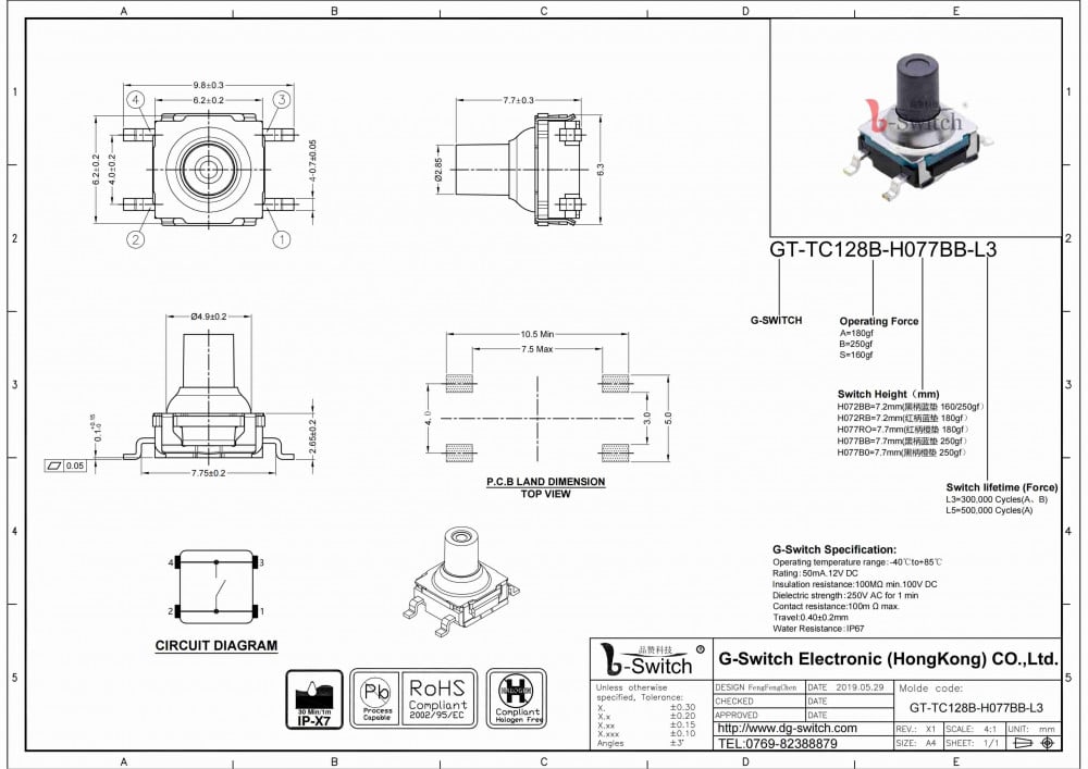 GT-TC128B-H077BB-L3 technical document preview