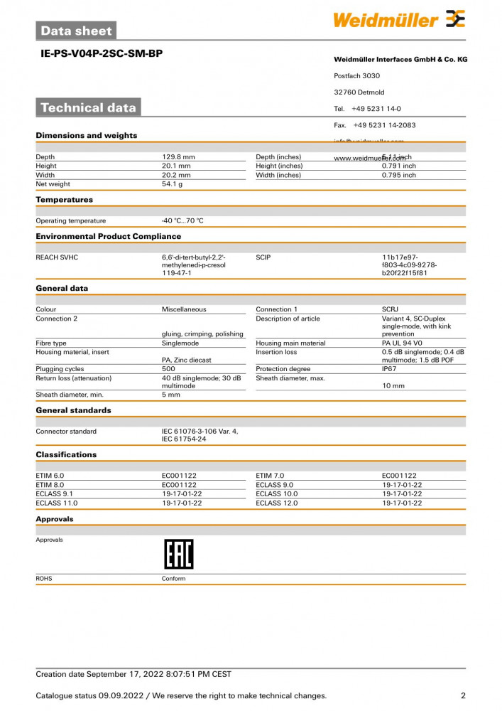 WEIDMULLER 1963410000 technical document page 2