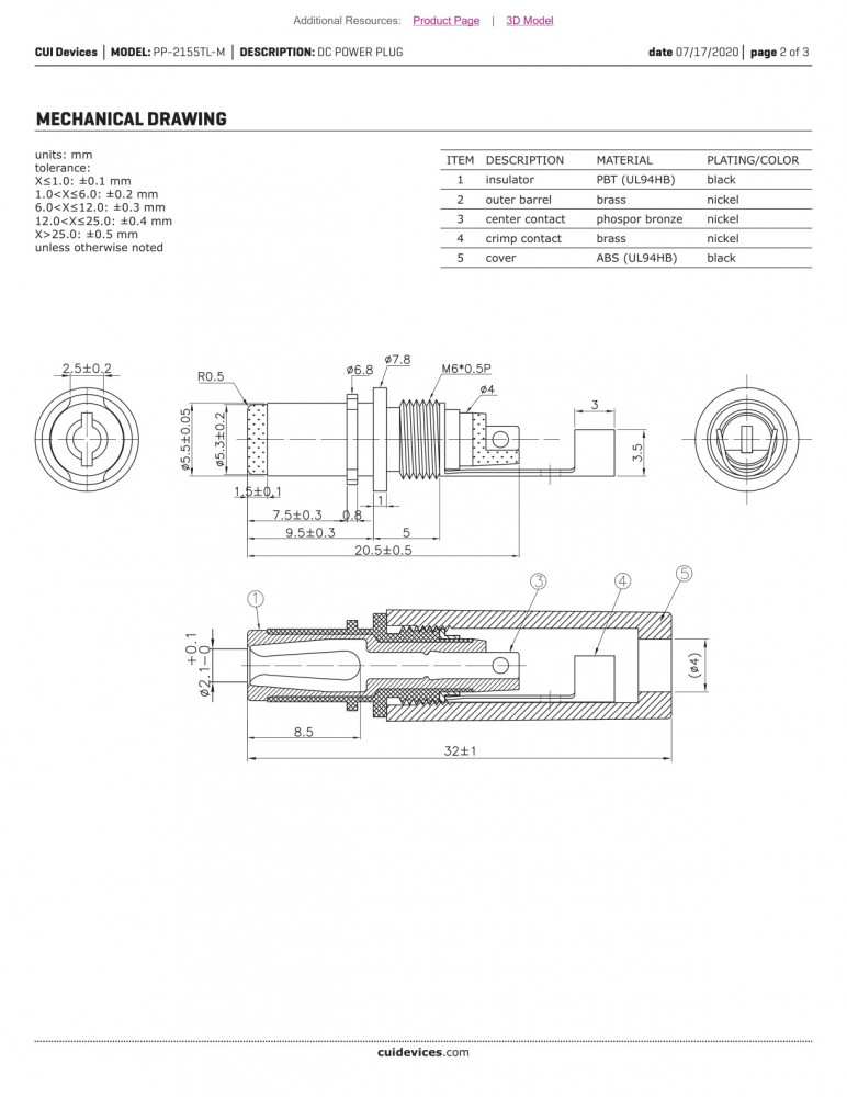 PP-2155TL-M technical document page 2