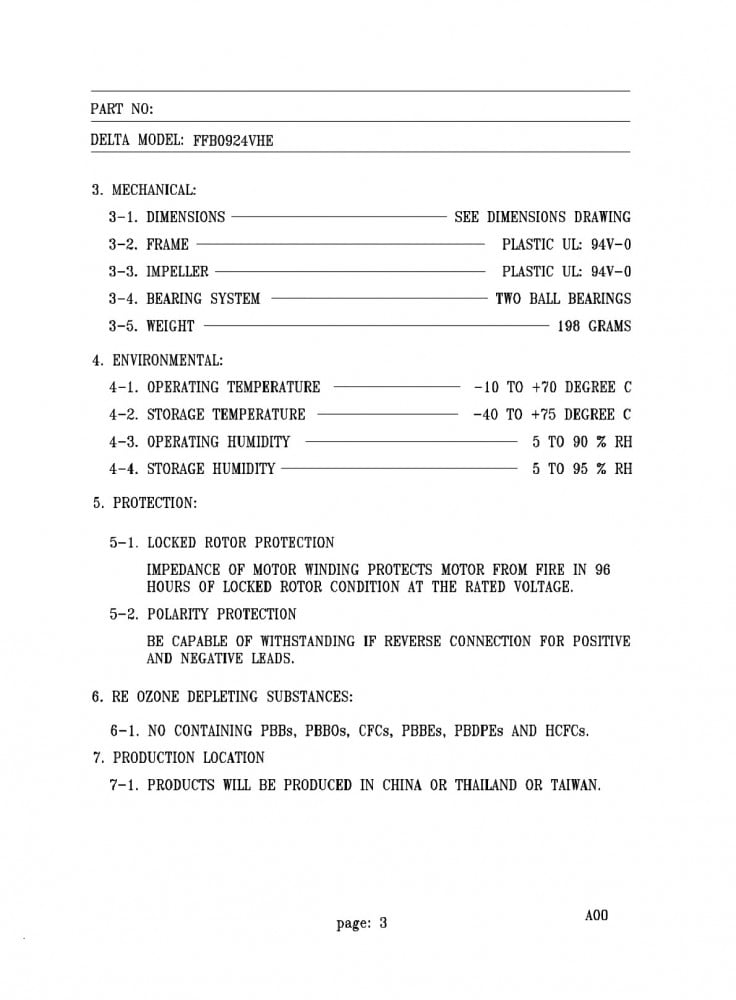 FFB0924VHE specification page 3