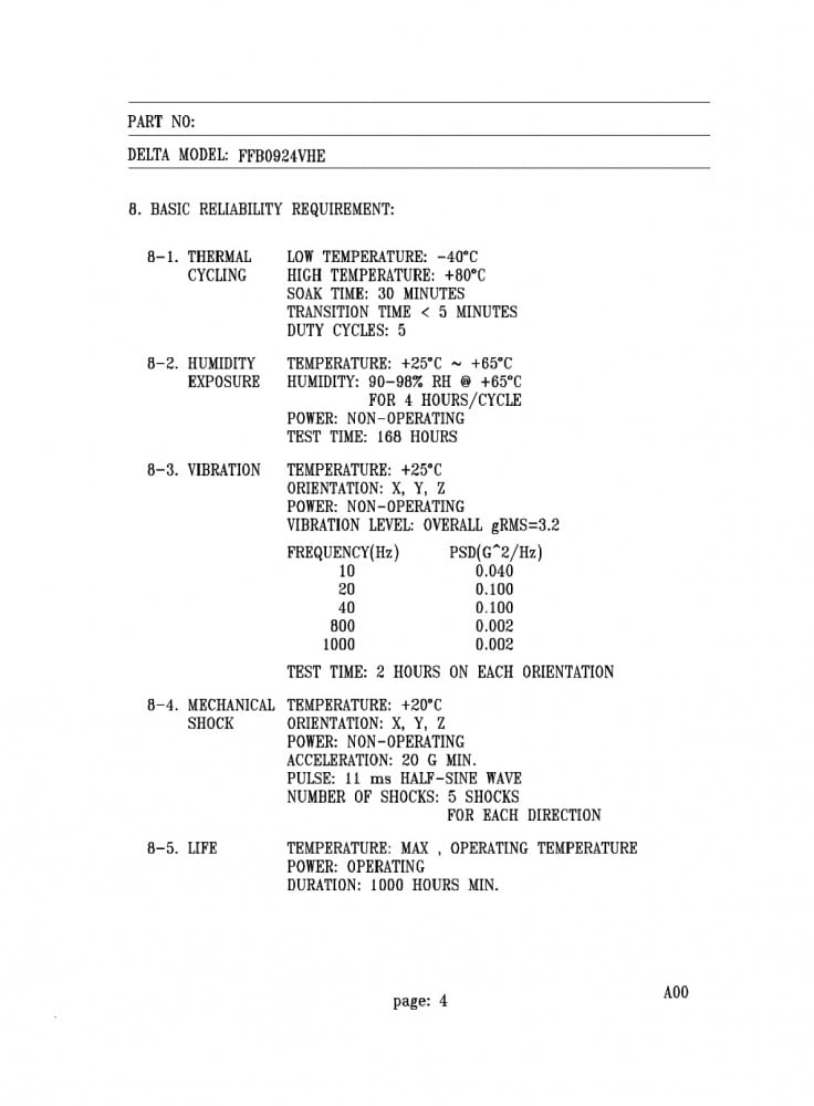 FFB0924VHE specification page 4
