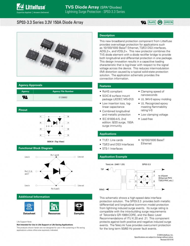 SP03-3.3BTG datasheet page 1