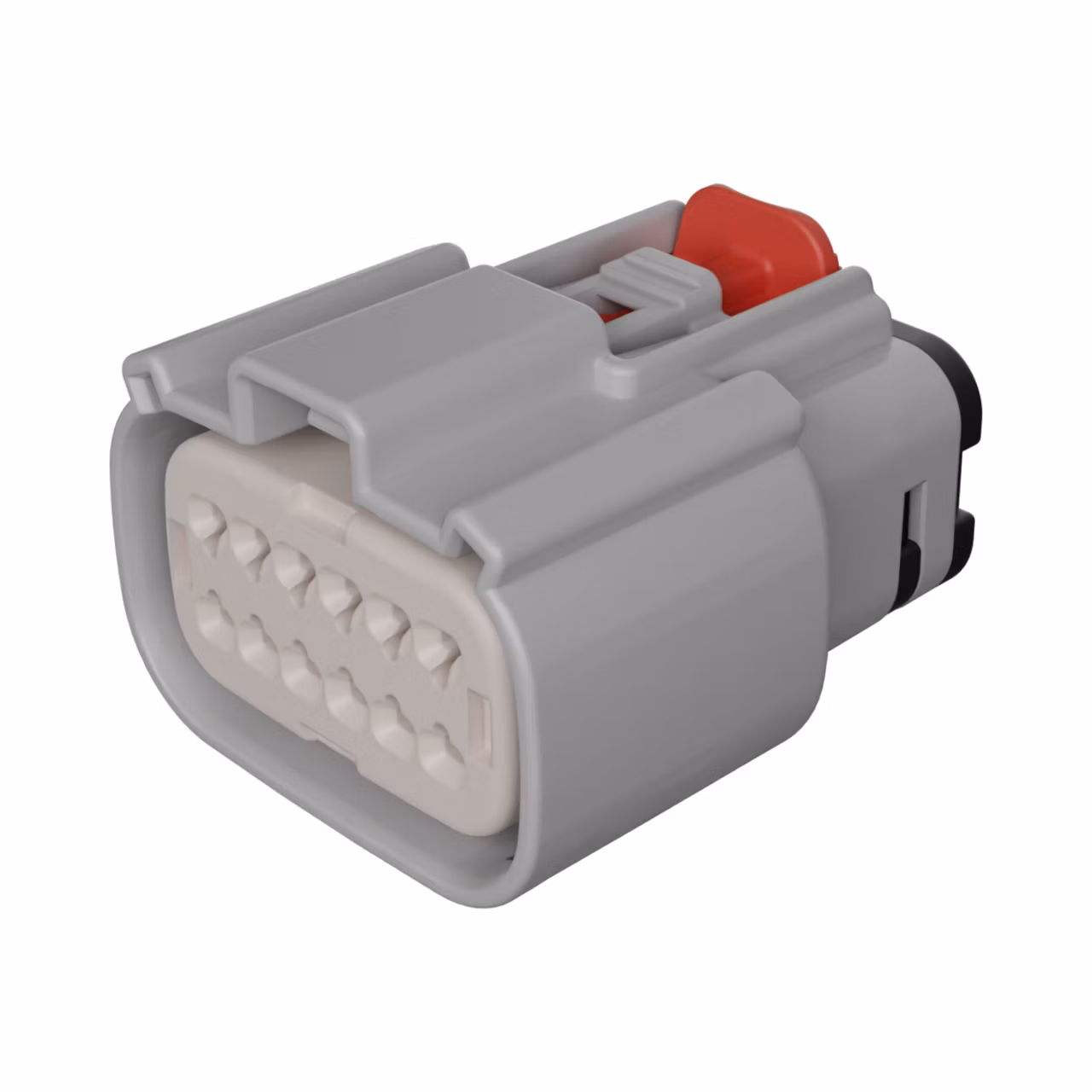 MX150 Mat-Sealed Female Connector Assembly, Dual Row, 12 Circuits, Keying Option D, with Connector Position Assurance, Stone Gray for sale