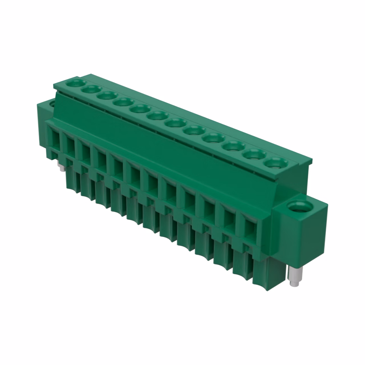 3.81mm Pitch Eurostyle Vertical Plug, with Retention Screws and Standard  Imprinting, Rear Wire Entry, Green Housing, 12 Circuits for sale