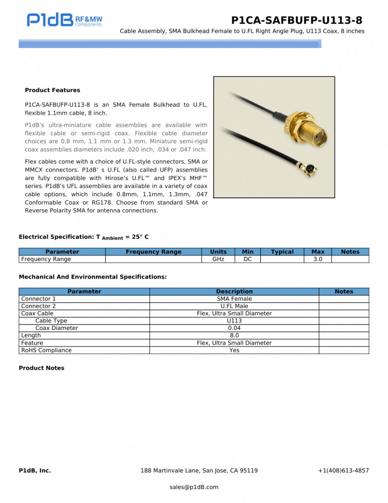 Product documentation image for P1CA-SAFBUFP-U113-8