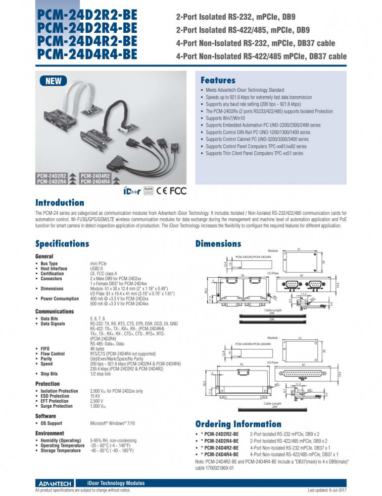 PCM-24 series product documentation page
