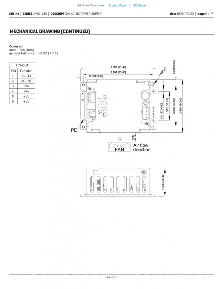 CUI VMS-130 series datasheet page 6