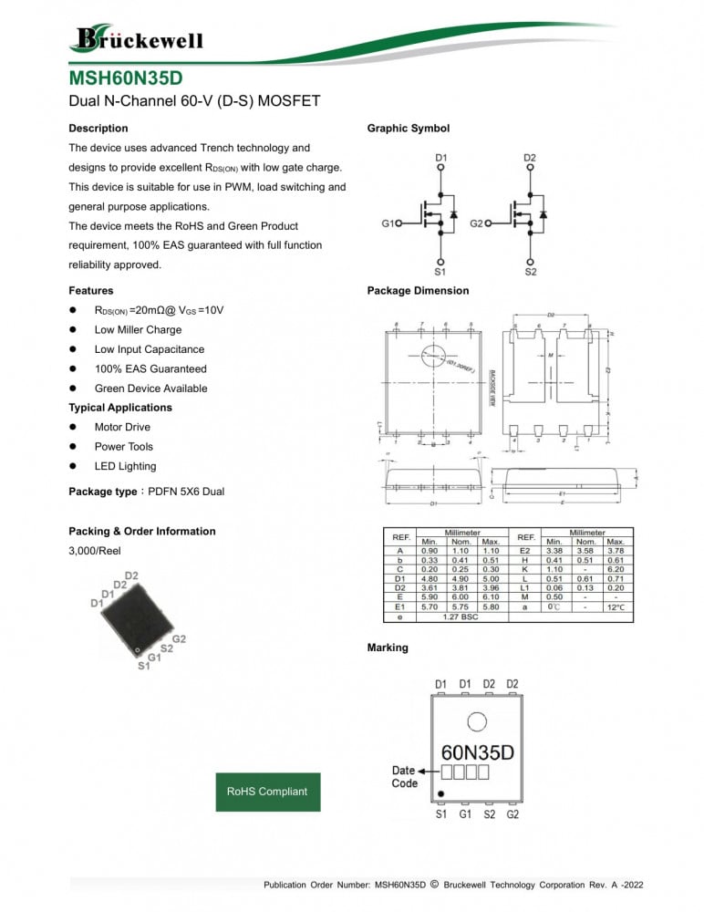 MSH60N35D datasheet page 1