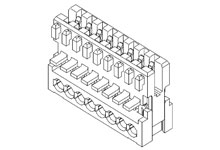 Appli-Mate RAST 2.5 Female Connector, 2.50mm Pitch, 2 Circuits, All Position Keys, Open Endwalls for sale