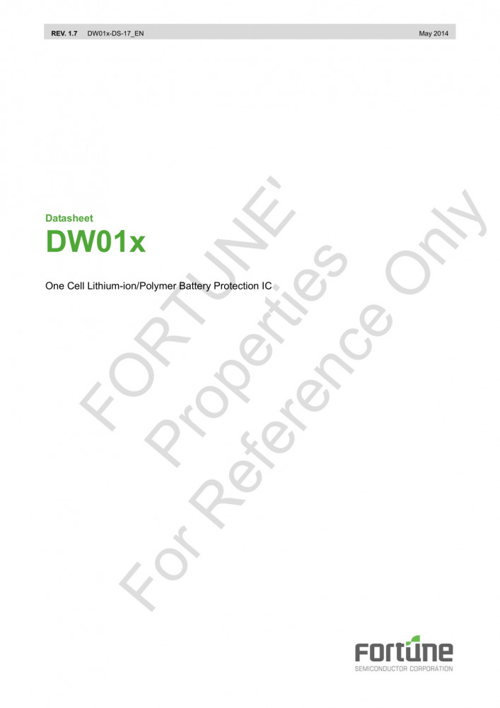 DW01x datasheet page 1