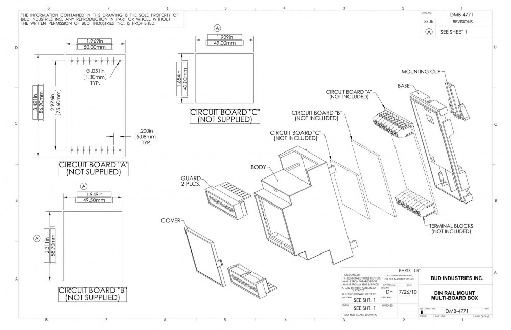 Bud Industries DMB-4771 technical drawing, sheet 2