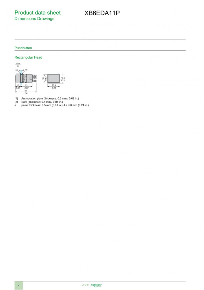 XB6EDA11P technical document page 4