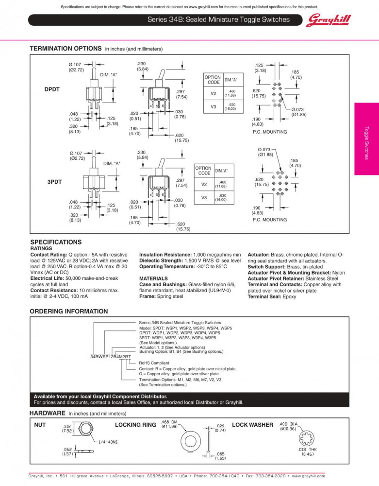 Grayhill Series 34B technical document page 4