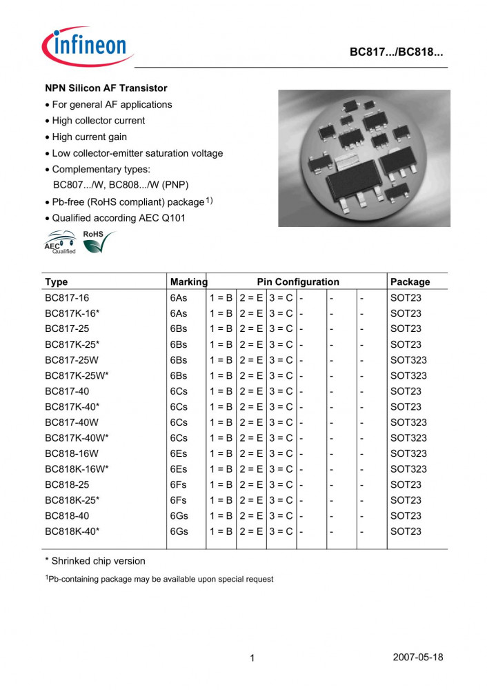 BC817-40E643 datasheet page 1