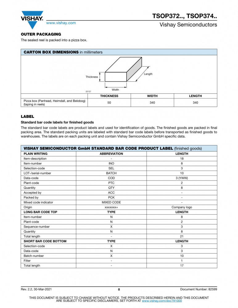 TSOP37238TT1 datasheet page 8