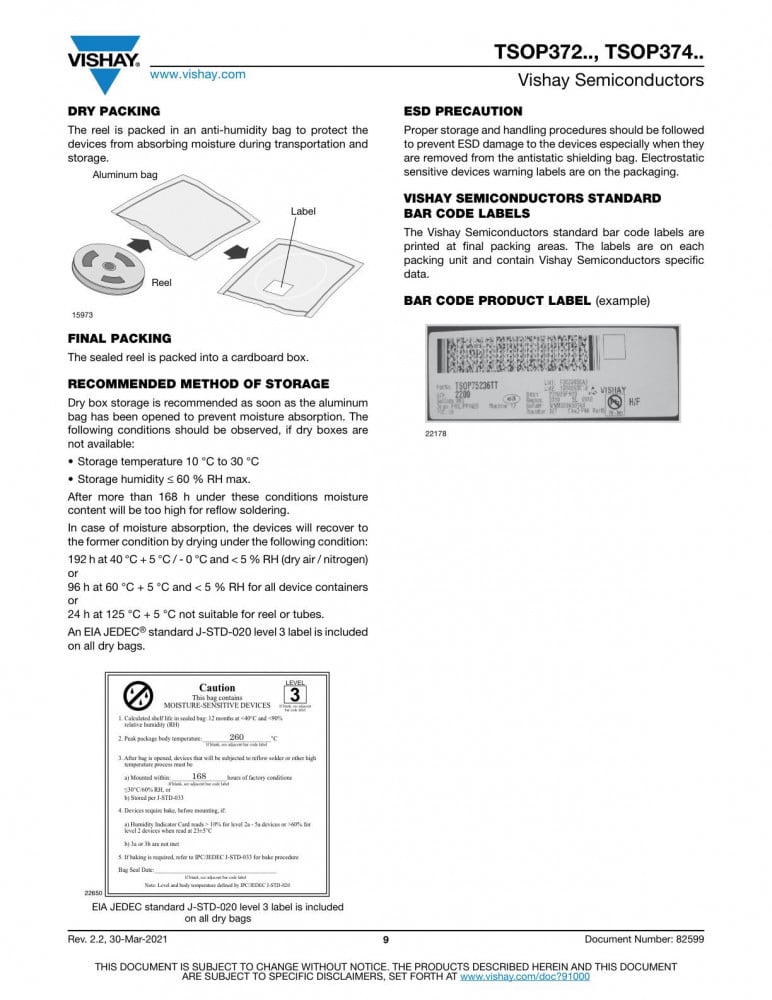 TSOP37238TT1 datasheet page 9