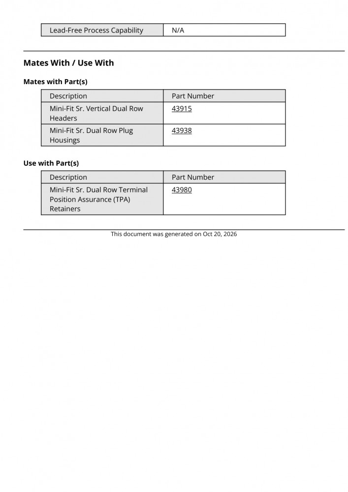 Product document page 3 for MOLEX 439141105