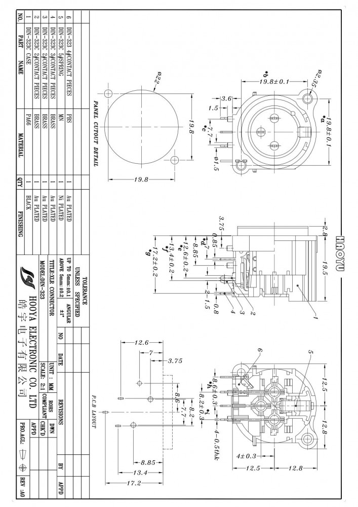 HOOYA DIN-323 drawing page