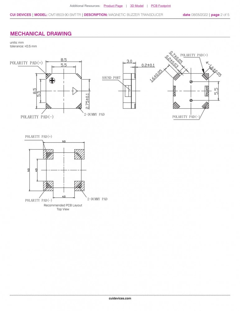 CMT-8503-90-SMT-TR datasheet page 2