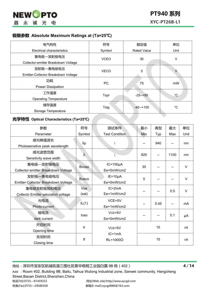 XYC-PT26B-L1 approval document page 4