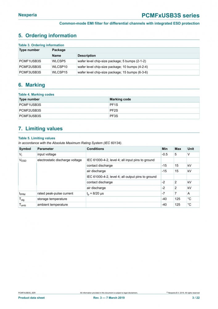 PCMF3USB3S/CZ datasheet page 3
