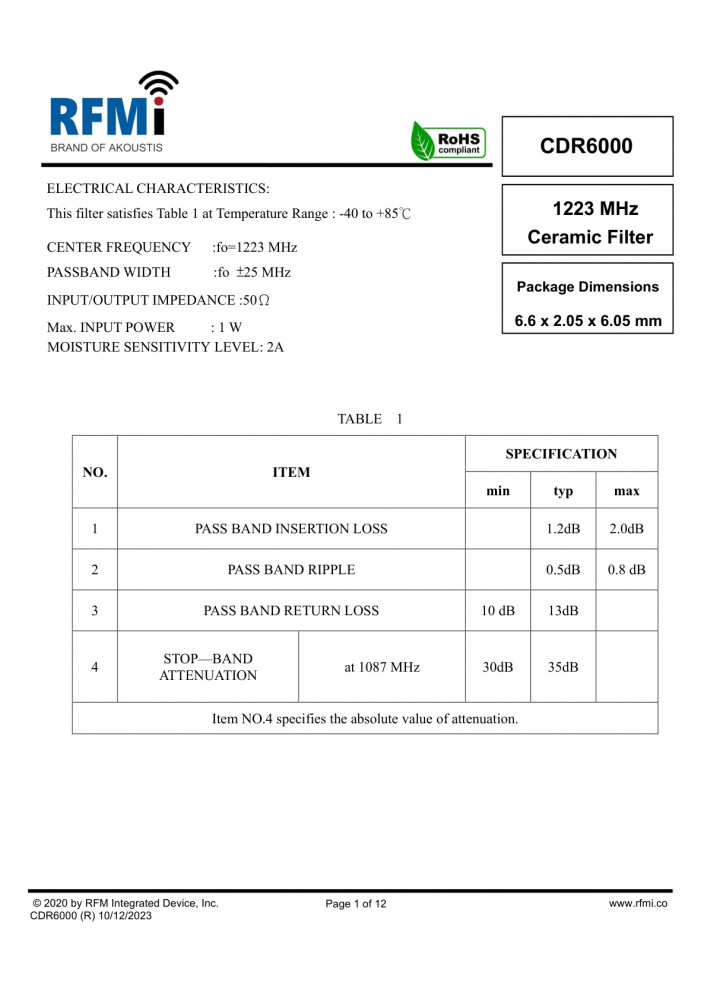 CDR6000 technical document page 1