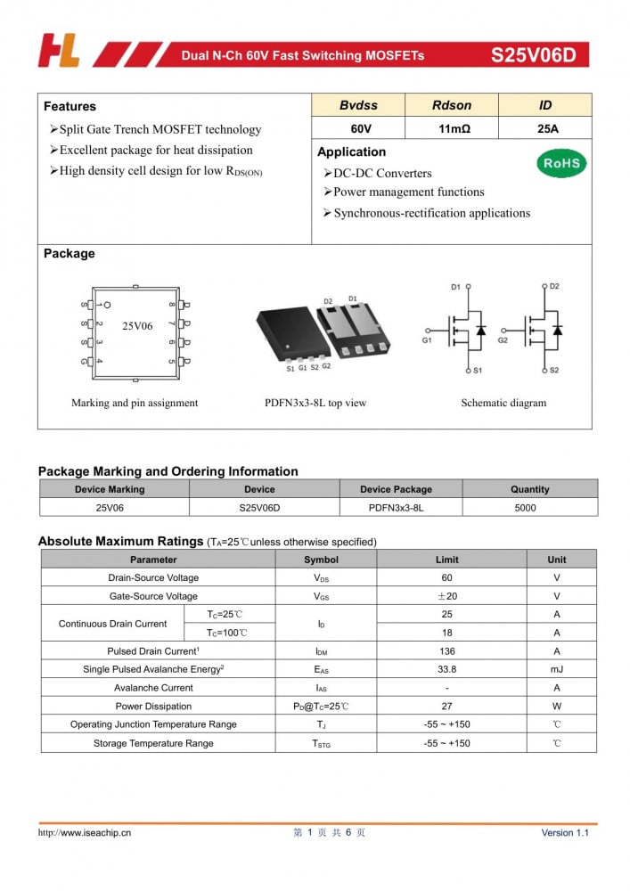 S25V06D datasheet page 1