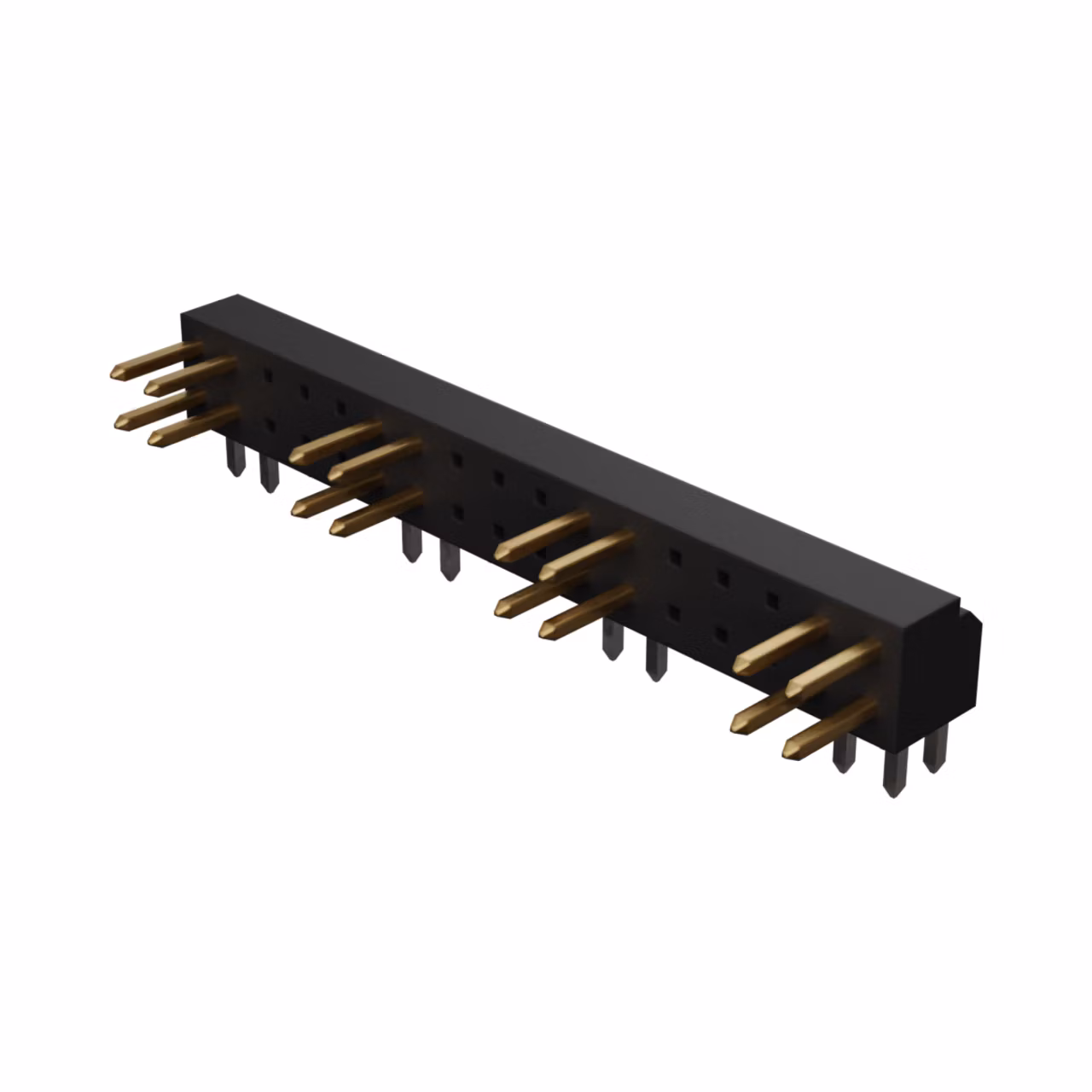 2.00mm Pitch Milli-Grid Header, Right-Angle, Through Hole, 34 Circuits (void at circuit 5-10, 15-20, 25-30), 0.38µm Gold (Au) Plating, Mating Pin Length 4.00mm, Tail Length 2.60mm, Tray, Lead-Free for sale